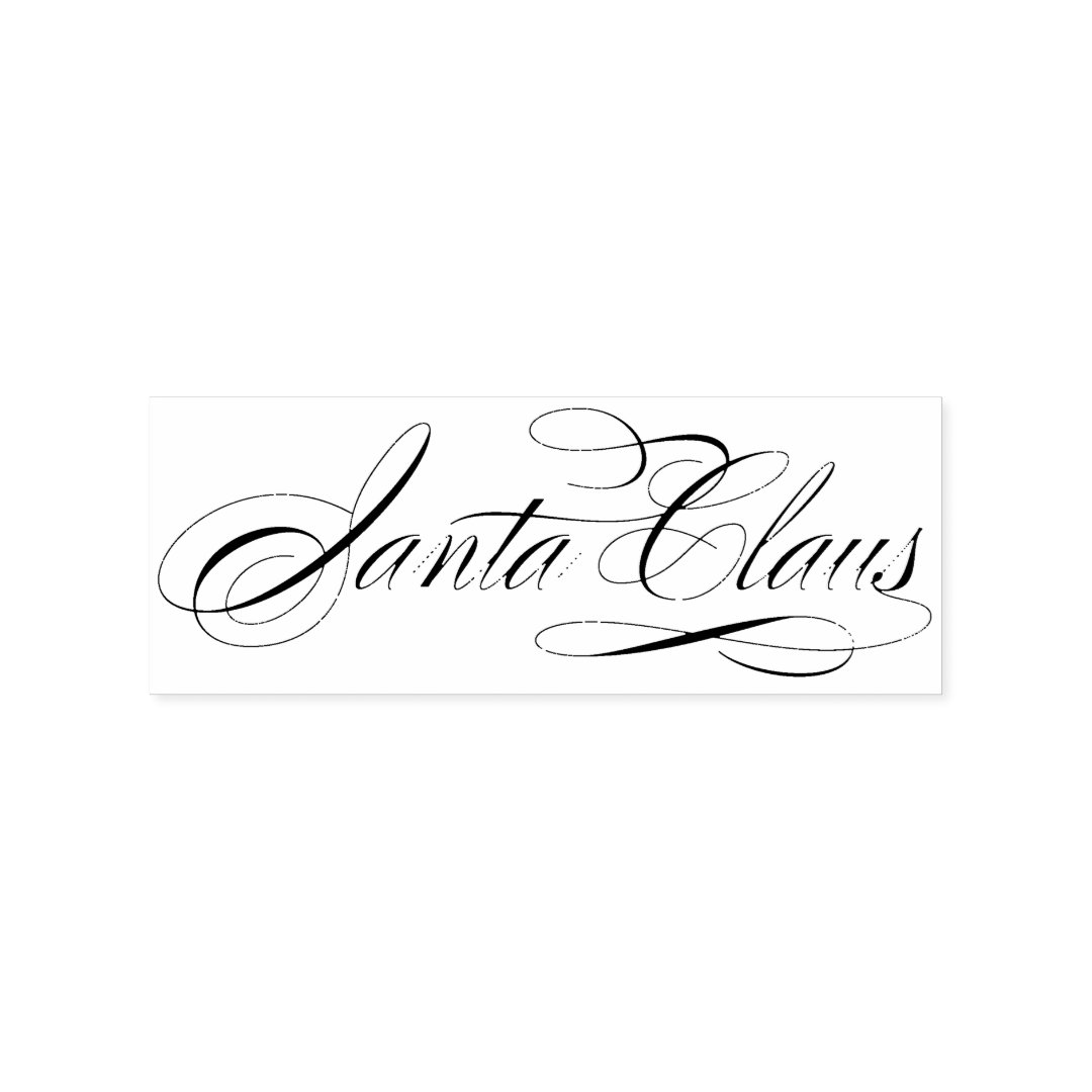 Santa Claus Signature Christmas II Rubber Stamp | Zazzle