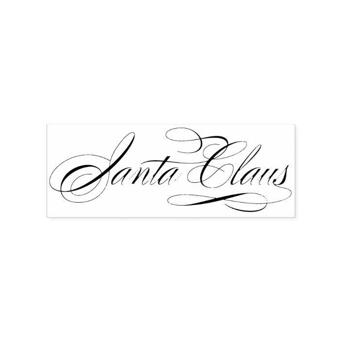 Santa Claus Signature Christmas II Rubber Stamp | Zazzle.com