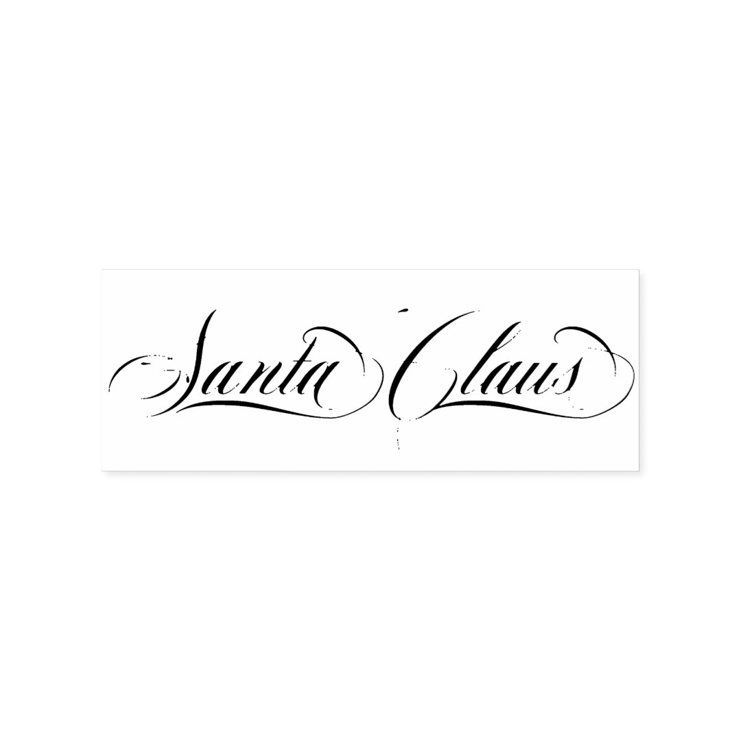 Santa Claus Signature Christmas IV Rubber Stamp | Zazzle