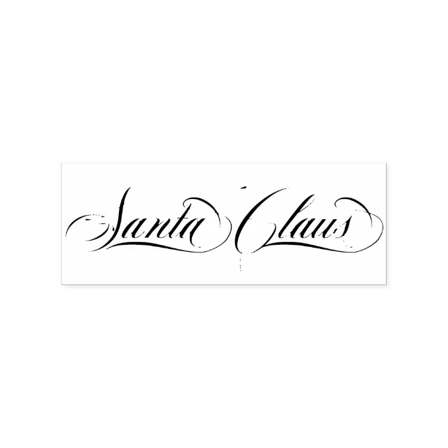 Santa Claus Signature Christmas IV Rubber Stamp | Zazzle
