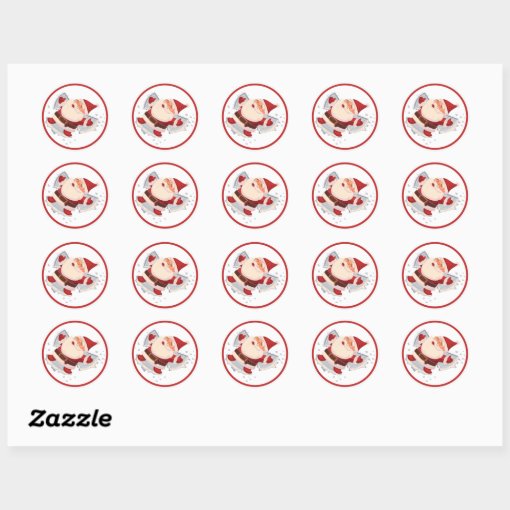 Santa Claus Snow Angel Christmas Sticker | Zazzle