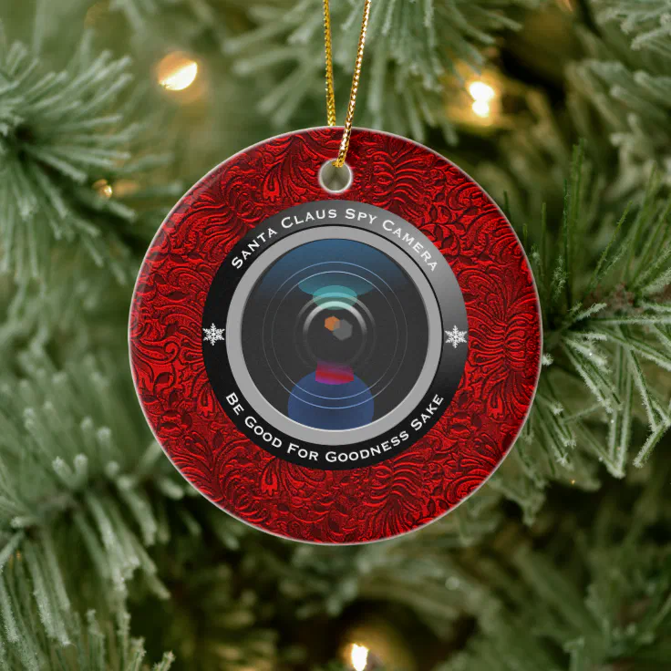 Santa Claus Spy Camera Ceramic Ornament | Zazzle