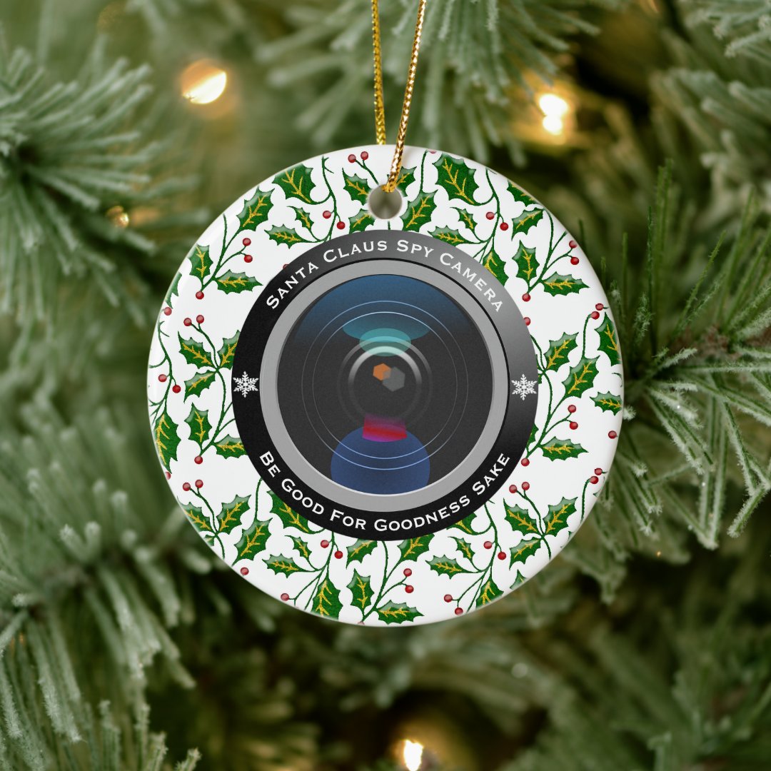 Santa Claus Spy Camera Ceramic Ornament | Zazzle
