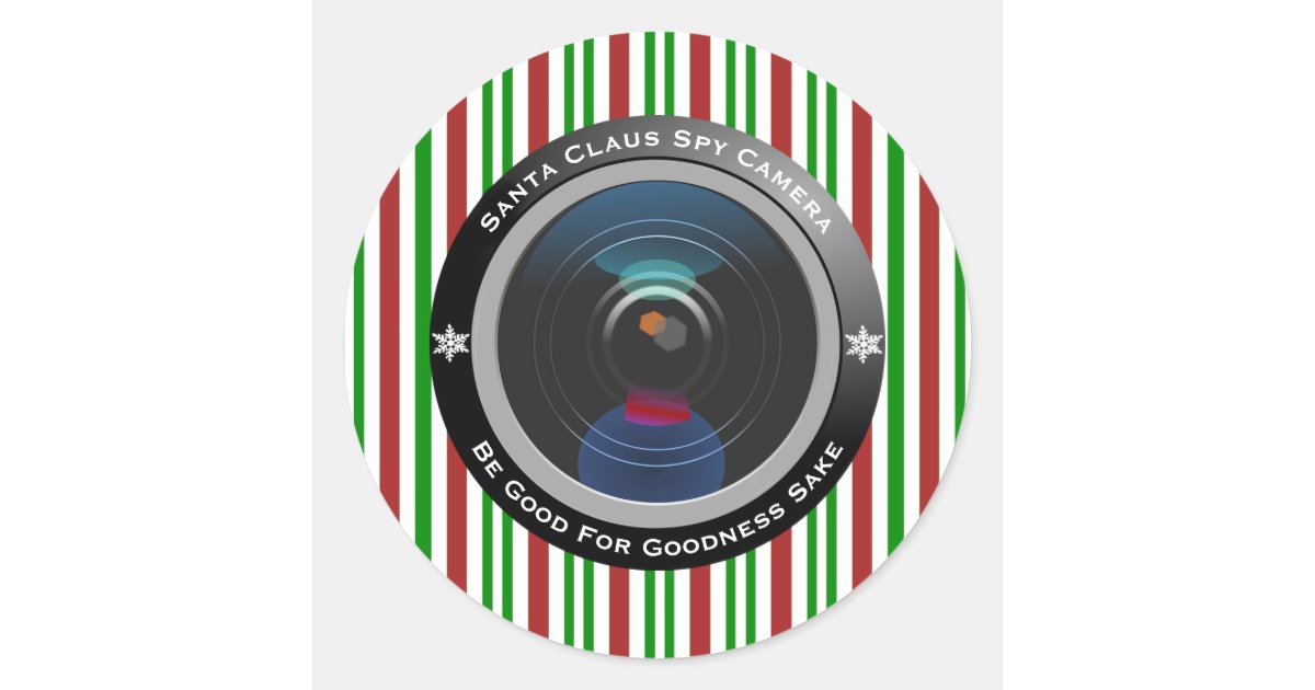 Santa Claus Spy Camera Classic Round Sticker | Zazzle