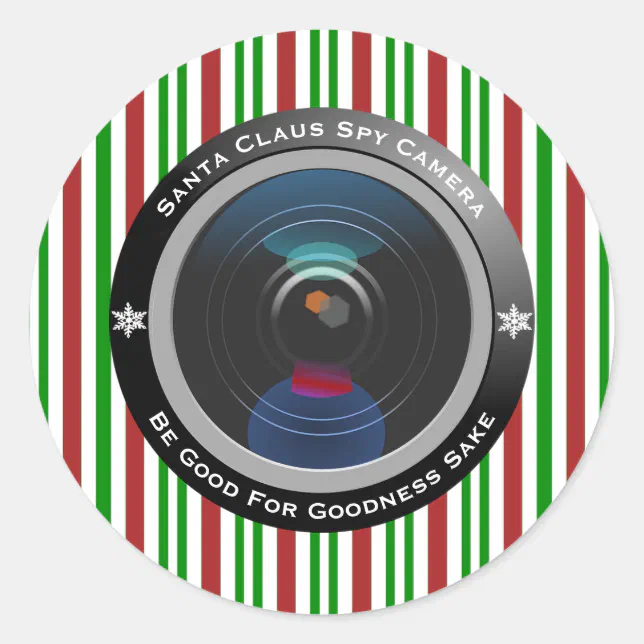 Santa Claus Spy Camera Classic Round Sticker | Zazzle