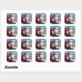 Santa Claus Square Sticker | Zazzle
