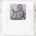 Santa Claus Square Sticker | Zazzle