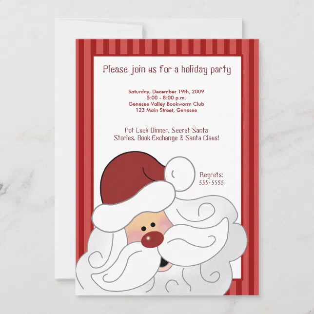 SANTA CLAUS St. Nick Holiday Party Invitation | Zazzle