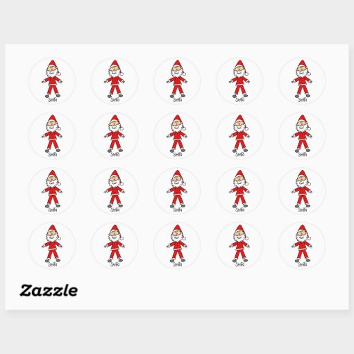 Santa Claus Stick Figure Sticker | Zazzle