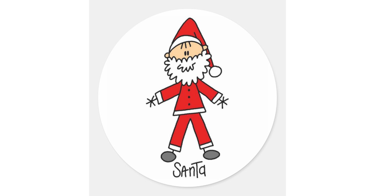 Santa Claus Stick Figure Sticker | Zazzle