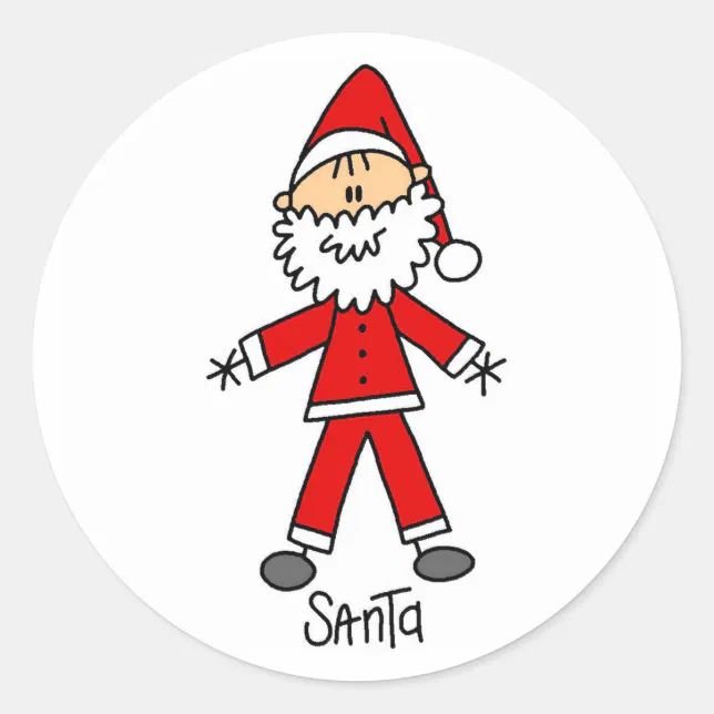 Santa Claus Stick Figure Sticker | Zazzle