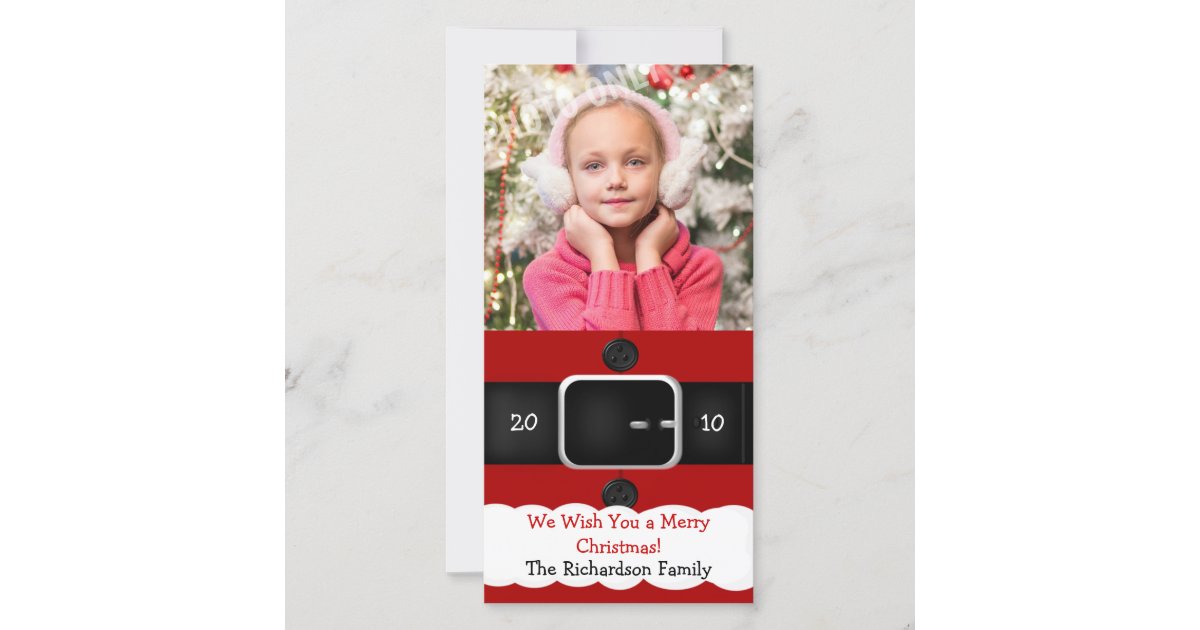 Santa Claus Suit Christmas Photo Cards | Zazzle