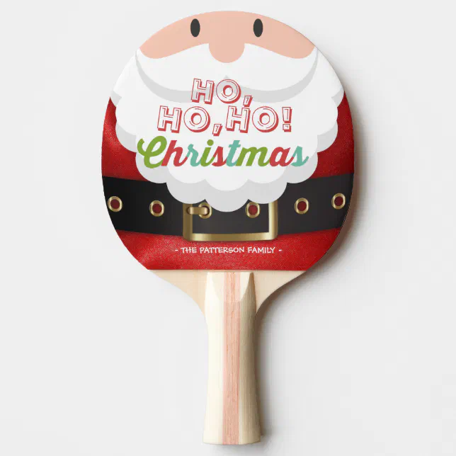 Santa Claus Suit Ho Ho Ho Christmas Happy New Year Ping Pong Paddle ...