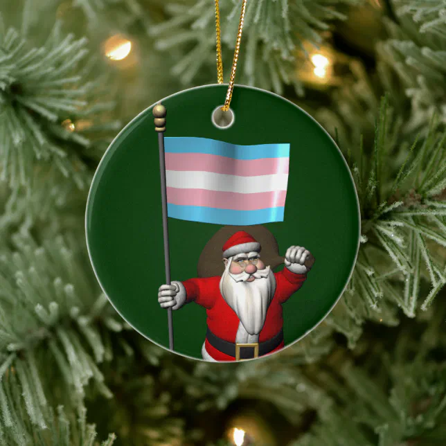 Santa Claus Supporting Transgender Community Ceramic Ornament | Zazzle