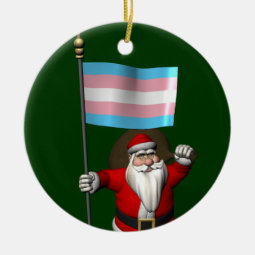 Santa Claus Supporting Transgender Community Ceramic Ornament | Zazzle