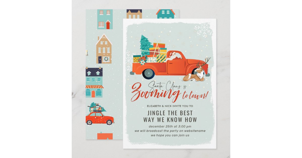 Santa Claus | Virtual Christmas Holiday Party Invitation | Zazzle