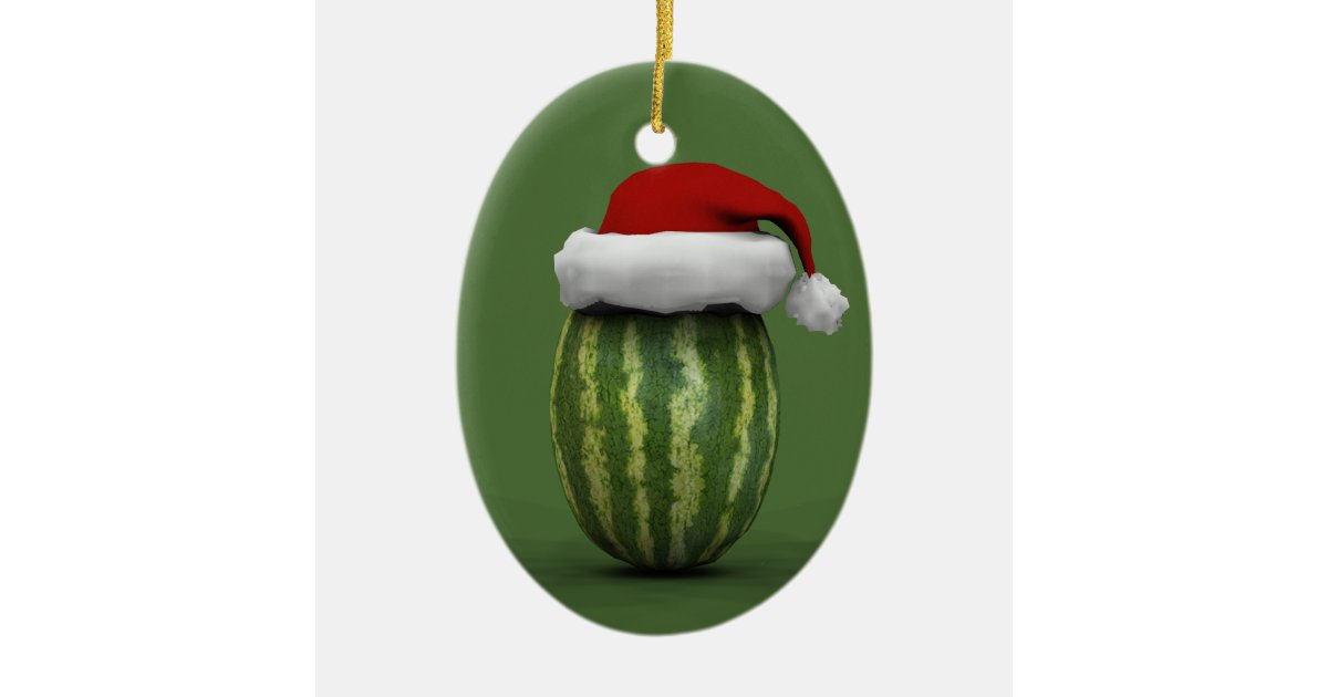 Santa Claus Watermelon Ceramic Ornament | Zazzle