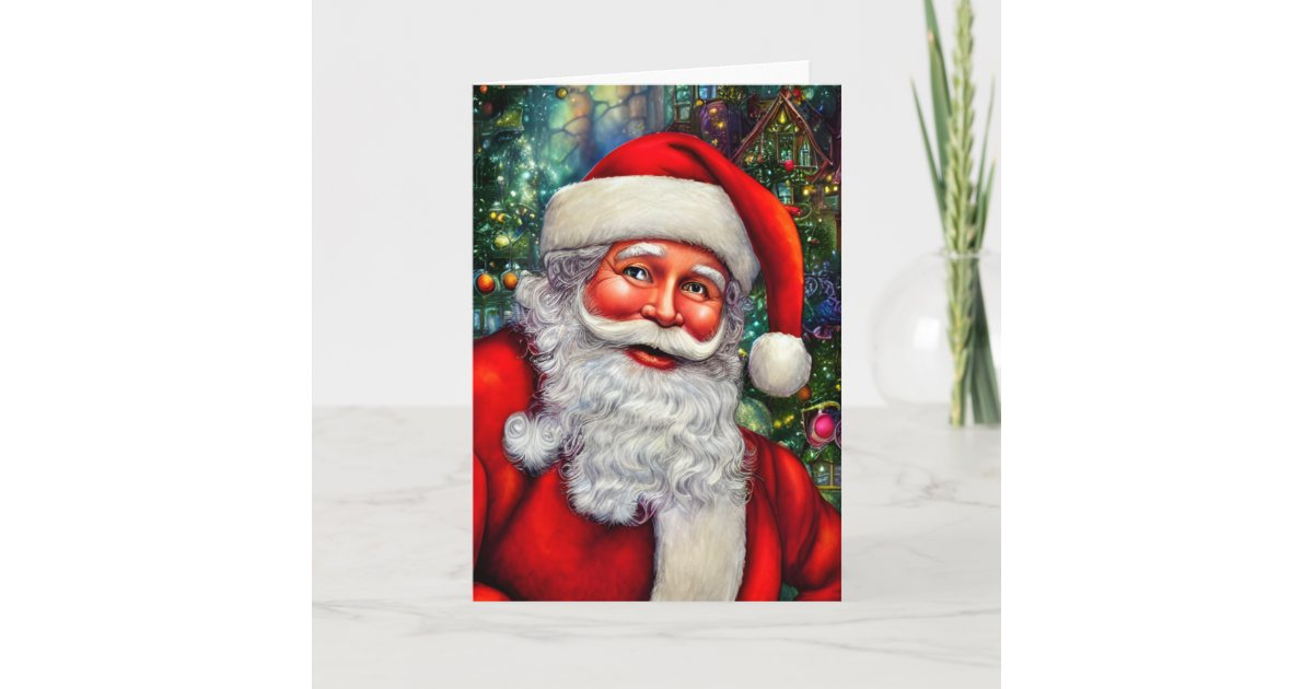 Santa Claus with a Twinkle in His Eye Blank Card | Zazzle