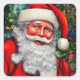Santa Claus with a Twinkle in His Eye Square Sticker | Zazzle