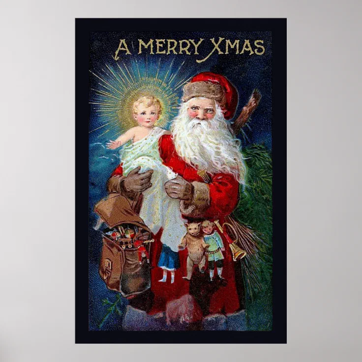 Santa Claus with Christ Child Poster | Zazzle