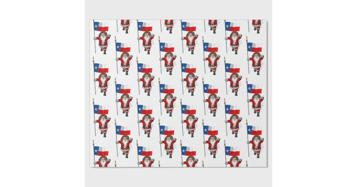 Santa Claus With Flag Of Texas Wrapping Paper | Zazzle