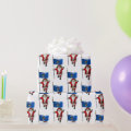 Santa Claus With Flag Of Wisconsin Wrapping Paper | Zazzle