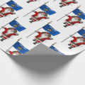 Santa Claus With Flag Of Wisconsin Wrapping Paper | Zazzle