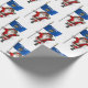 Santa Claus With Flag Of Wisconsin Wrapping Paper | Zazzle
