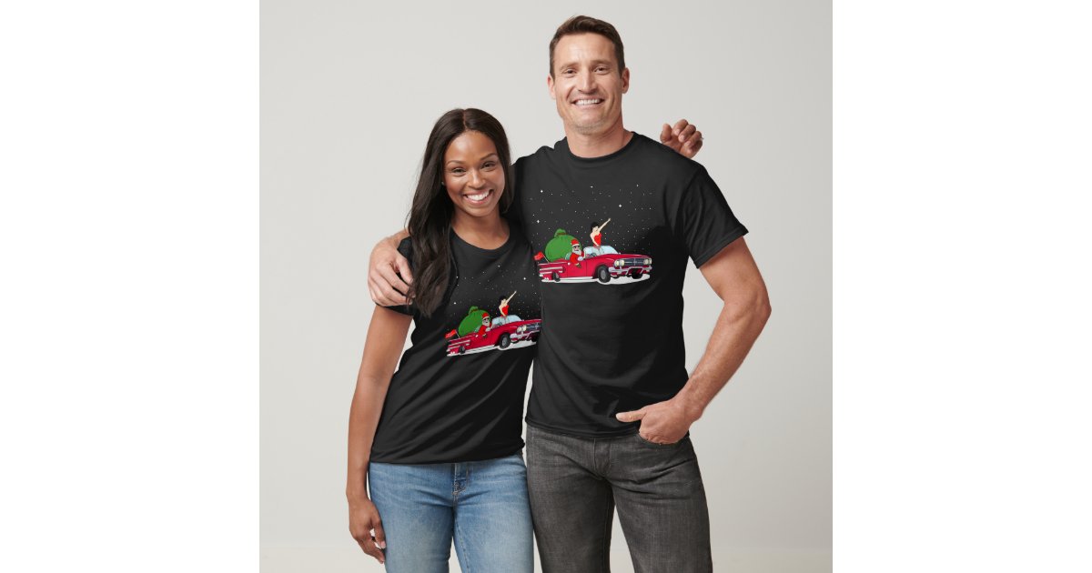 Santa Claus with Lowrider Car T-Shirt | Zazzle