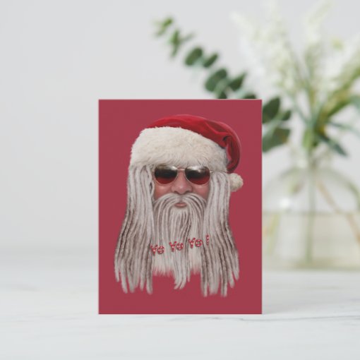 Santa Claus with shades & dreads Holiday Postcard | Zazzle