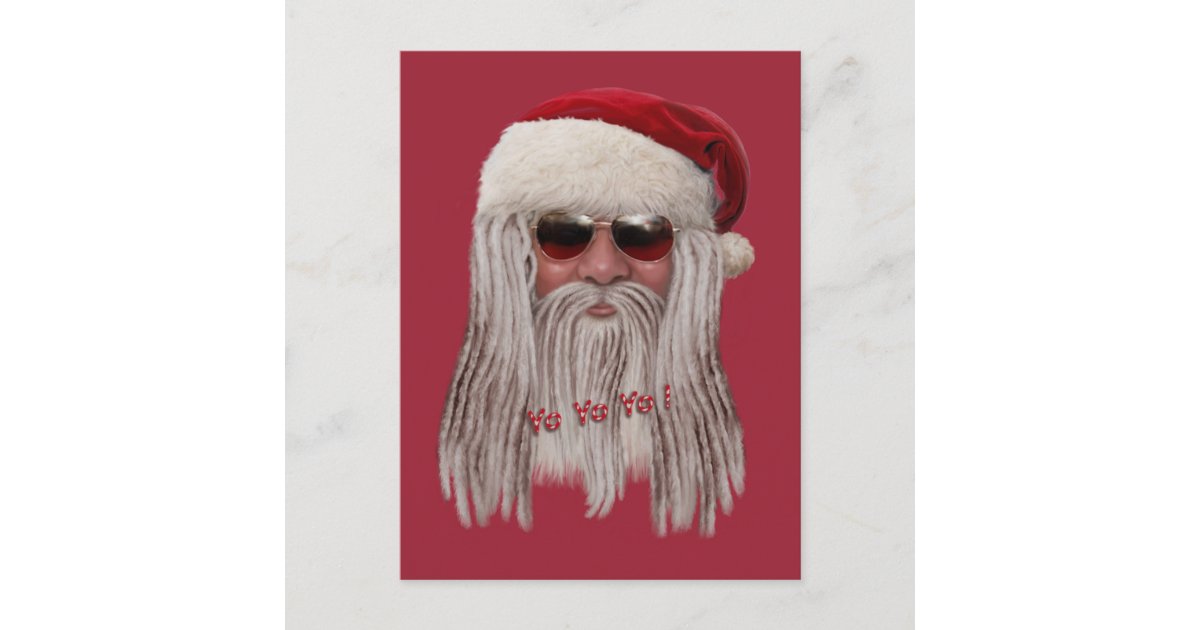 Santa Claus with shades & dreads Holiday Postcard | Zazzle
