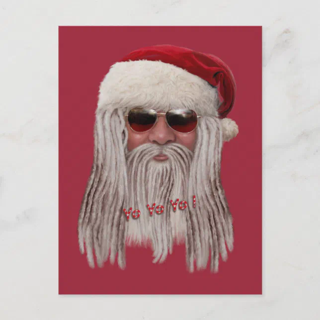 Santa Claus with shades & dreads Holiday Postcard | Zazzle