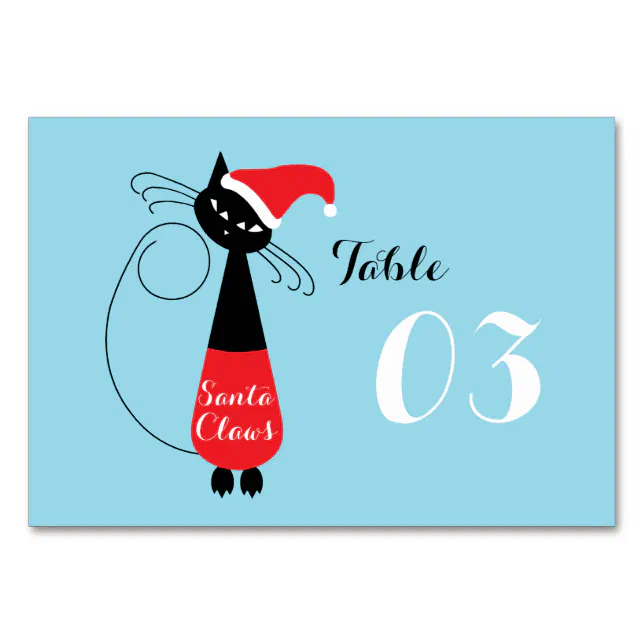 Santa Claws Christmas Number Table Number | Zazzle
