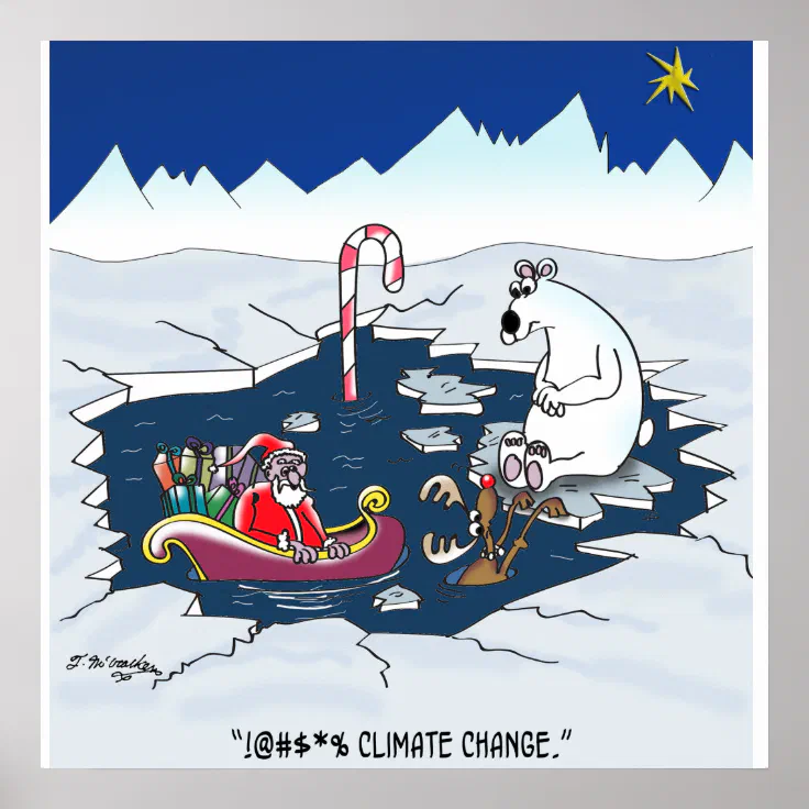 Santa & Climate Change Poster | Zazzle