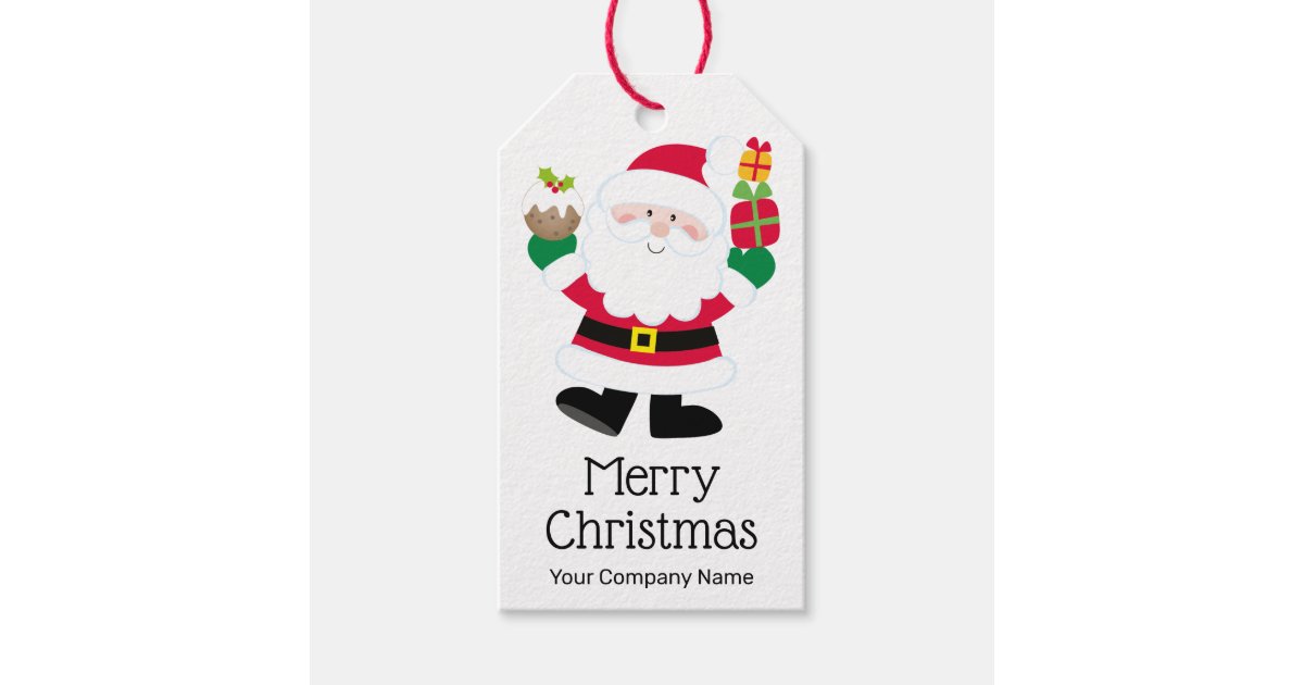 Santa Corporate Gift Tags | Zazzle