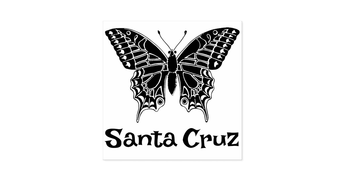 Santa Cruz Butterfly Rubber Stamp | Zazzle