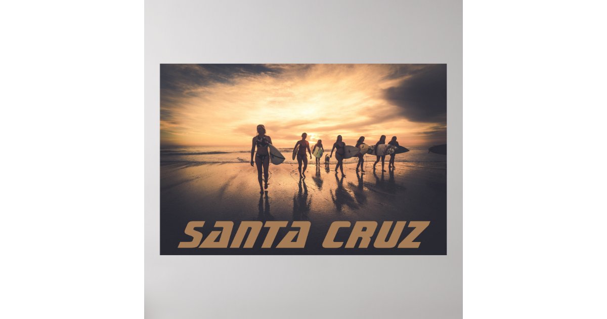 Santa Cruz California Surfer girls Poster | Zazzle