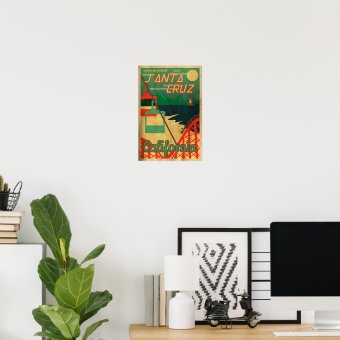Santa Cruz Retro Poster | Zazzle