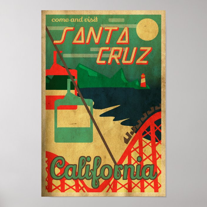 Santa Cruz Retro Poster | Zazzle.com