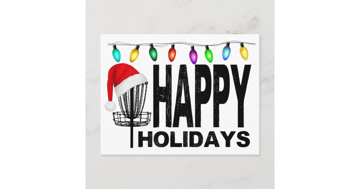 Santa Disc Golf basket Christmas Card | Zazzle
