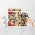 Santa Down The Chimney Wrapping Paper | Zazzle