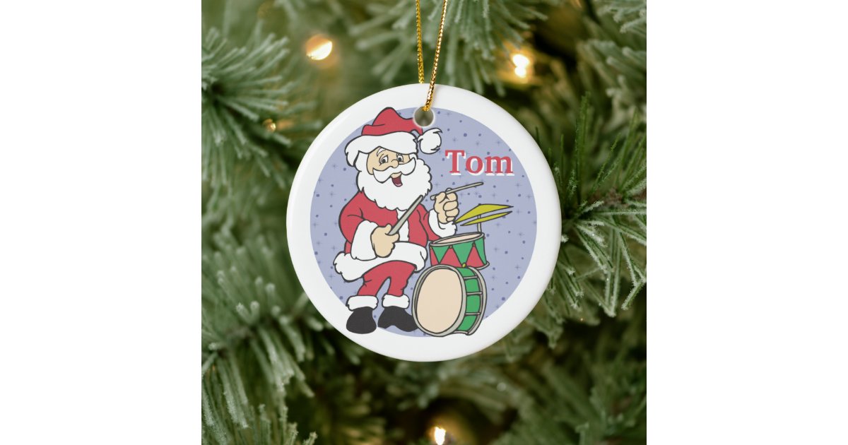 Santa Drummer Christmas Ornament | Zazzle
