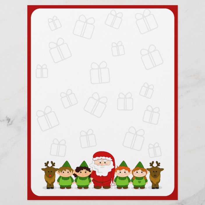 Santa, Elves and Reindeer Christmas Letter Paper | Zazzle.com