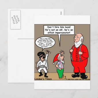 Santa & Elves Impersonator Funny Gifts & Tees Holiday Postcard | Zazzle