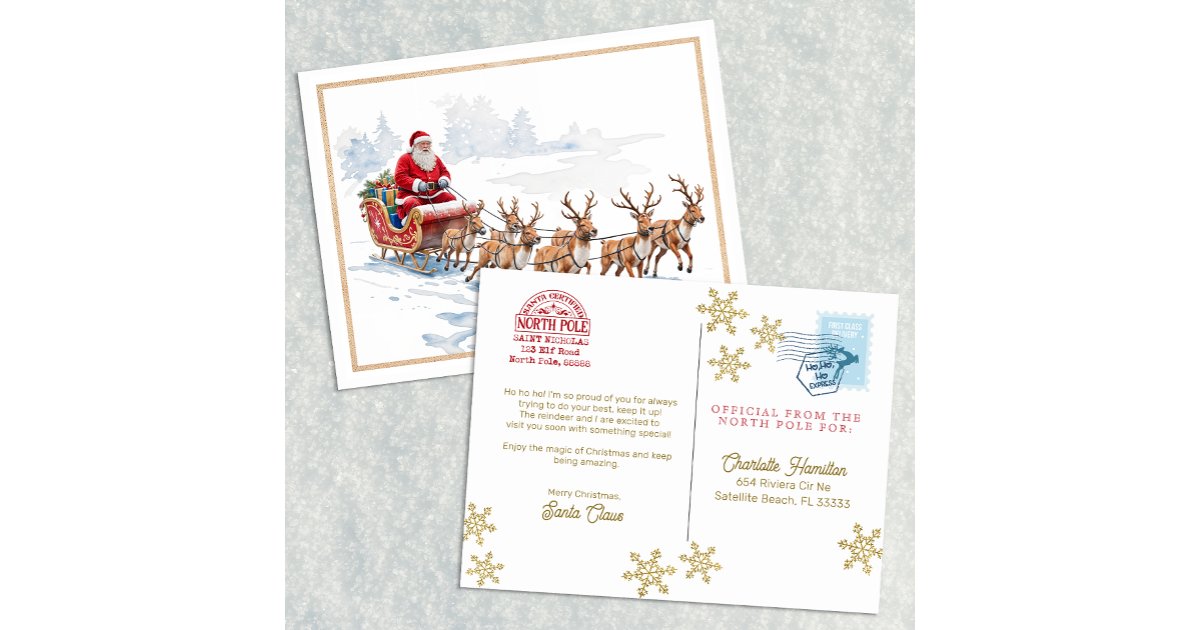 Santa Express Delivery Postcard for Kids | Zazzle