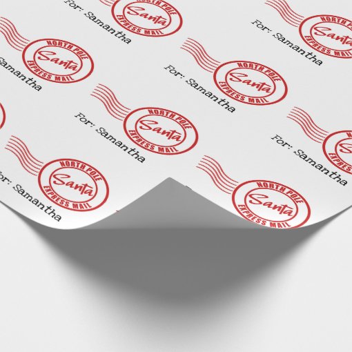 Santa express mail North Pole delivery Wrapping Paper | Zazzle