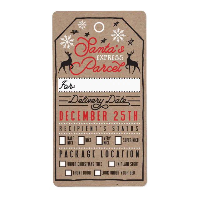 Santa Express Parcel Delivery | Santa Certified Label | Zazzle