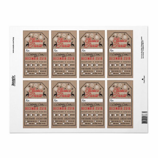 Santa Express Parcel Delivery | Santa Certified Label | Zazzle