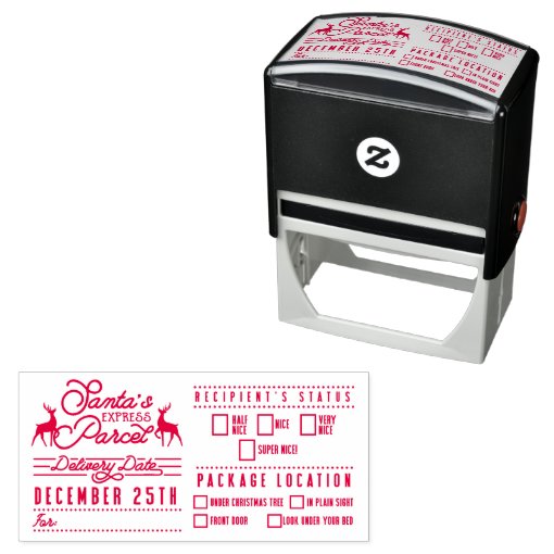 Santa Express Parcel Delivery | Santa Certified Self-inking Stamp | Zazzle