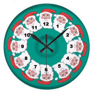 Santa Wall Clocks | Zazzle